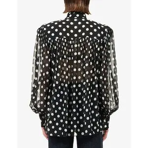 Khaite Vali Dot-print Silk Top