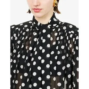 Khaite Vali Dot-print Silk Top