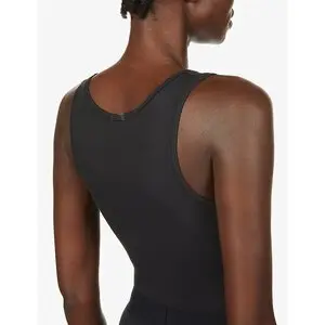 SKIMS Ribbed Scoop-neck Cotton-jersey Tank Top - Soot