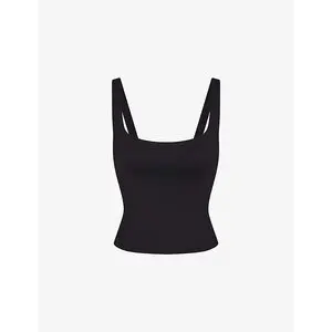NIKESKIMS Matte Square-neck Jersey Tank Top - Obsidian