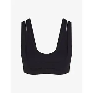 NIKESKIMS Matte Double-strap Scoop Sports Bra - Obsidian