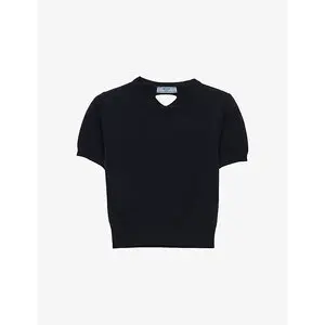 Prada Triangle Cut-out Cashmere Knitted Top
