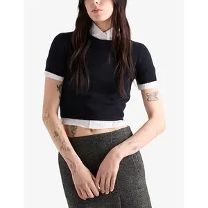 Prada Triangle Cut-out Cashmere Knitted Top
