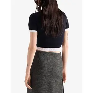 Prada Triangle Cut-out Cashmere Knitted Top