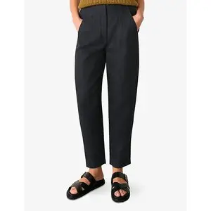 Whistles Barrel-leg High-rise Linen Trousers