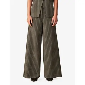 RO&ZO Pinstripe Tailored Stretch-woven Trousers