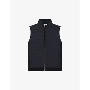 REISS William Padded Pu And Knitted Gilet
