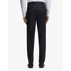 BOSS Pinstriped Regular-fit Wool Suit - Dark Blue