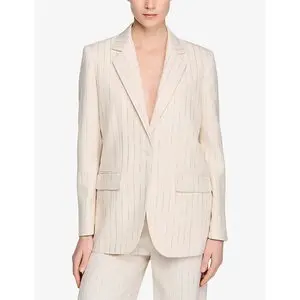 Sandro Striped Woven Single-breasted Blazer