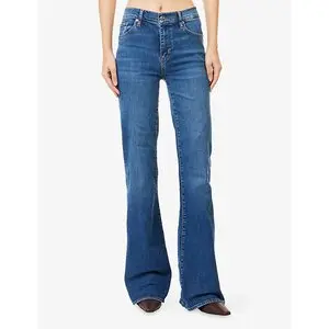 FRAME The Icon Long Flared Stretch-denim Blend Jeans