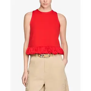 Sandro Sleeveless Bow-back Cotton Top - Red