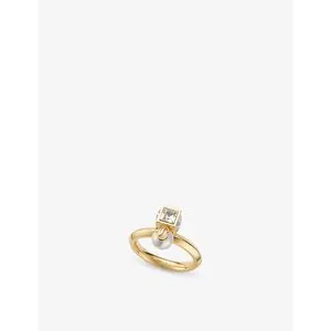 JIMMY CHOO Jc Pearl Cube Brass Ring