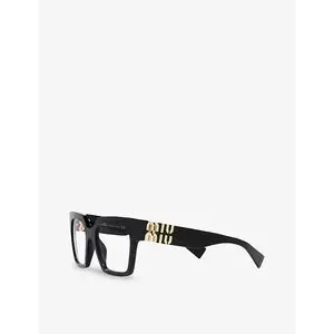 Miu Miu Mu 04uv Square Acetate Eyeglasses - Black