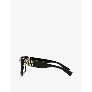 Miu Miu Mu 04uv Square Acetate Eyeglasses - Black