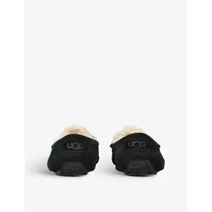 UGG Ascot Logo-embroidered Suede Slippers - Black