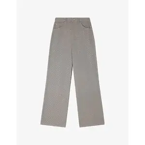 Sandro Diamante-embellished Relaxed-fit Denim Jeans