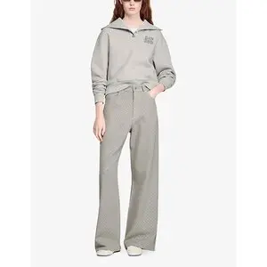 Sandro Diamante-embellished Relaxed-fit Denim Jeans