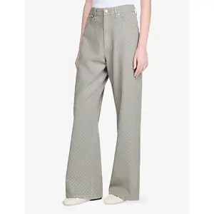 Sandro Diamante-embellished Relaxed-fit Denim Jeans