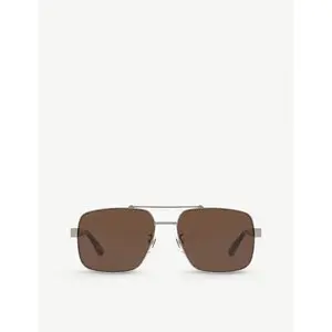 Gucci Gg0529s Metal And Acetate Aviator Sunglasses - Silver