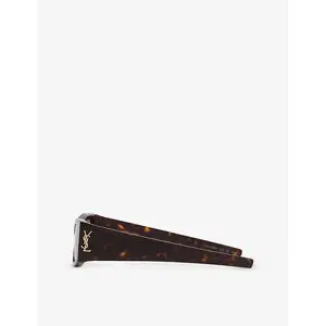 Saint Laurent Rectangle-frame Sunglasses - Brown