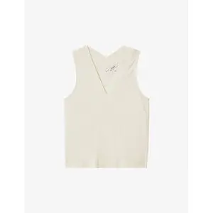 REISS Mira V-neck Sleeveless Woven Top