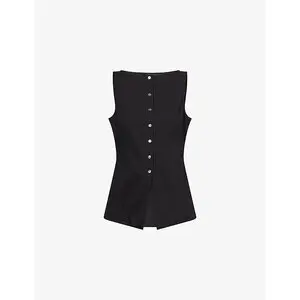 Theory Woven Boatneck Top