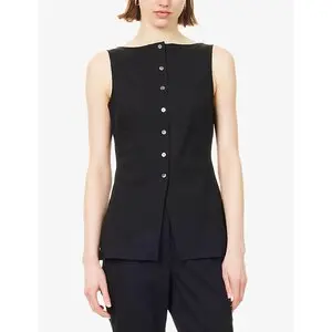 Theory Woven Boatneck Top