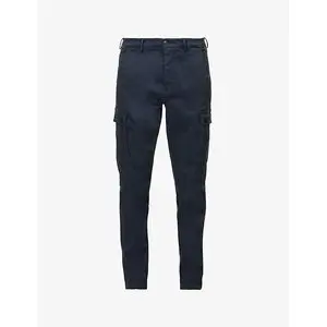 REPLAY Jaan Hypercargo Tapered-leg Stretch-cotton Blend Trousers - Blue
