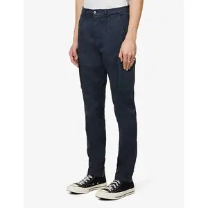 REPLAY Jaan Hypercargo Tapered-leg Stretch-cotton Blend Trousers - Blue
