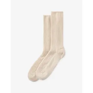 THE WHITE COMPANY Cashmere Ribbed Bed Socks Camel