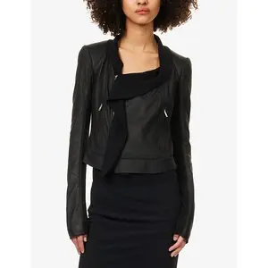 Rick Owens Scarf Biker Leather Jacket