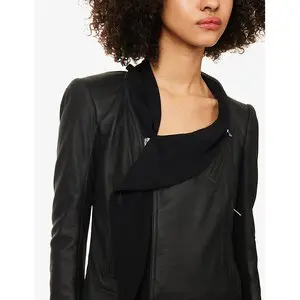 Rick Owens Scarf Biker Leather Jacket