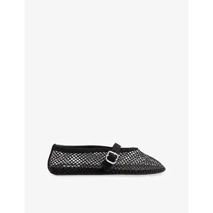 Alaïa Ballerina Mesh And Suede Ballet Flats - Black