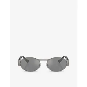 Versace Ve2264 Oval-frame Sunglasses - Grey
