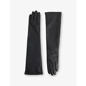 DENTS Mia Long Leather Gloves - Black