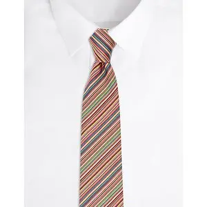 Paul Smith Stripe-print Wide-blade Silk Tie