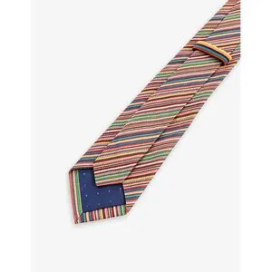 Paul Smith Stripe-print Wide-blade Silk Tie