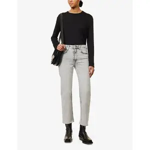 Rag & Bone Split-hem Long-sleeved Woven Top