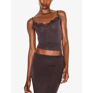 SKIMS Sheer Modal Lace Camisole Top