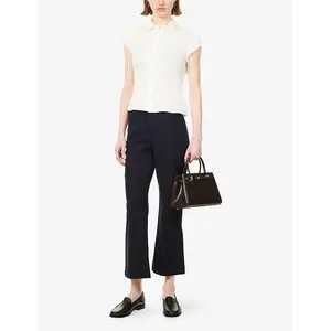 Theory Seamed Kick Cropped-leg Woven Trousers