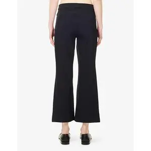 Theory Seamed Kick Cropped-leg Woven Trousers