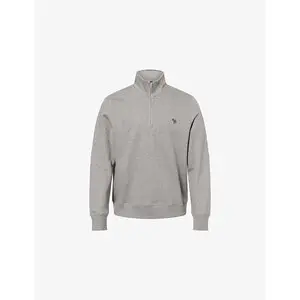 Paul Smith Half-zip High-neck Cotton-jersey Sweatshirt - Grey