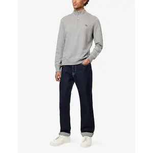 Paul Smith Half-zip High-neck Cotton-jersey Sweatshirt - Grey