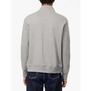 Paul Smith Half-zip High-neck Cotton-jersey Sweatshirt - Grey