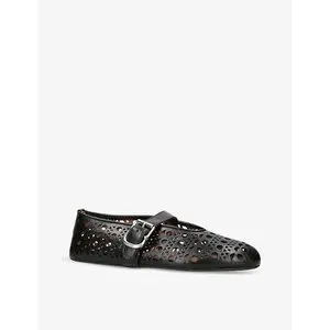 Alaïa Vienne Cut-out Leather Ballerina Courts