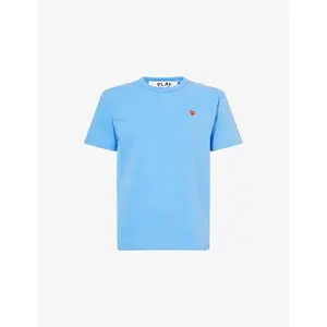 Play Comme Des Garcon Small Heart-embroidered Cotton T-shirt