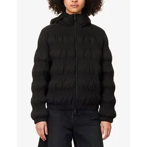 Moncler Noyer Gather-quilted Hooded Short Down Jacket