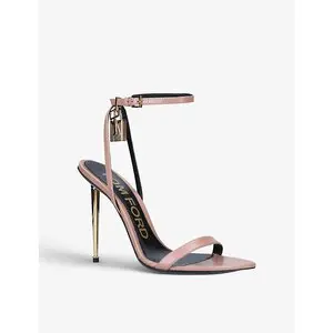 TOM FORD Padlock Leather Heeled Sandals - Blush
