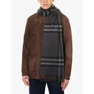 Burberry Giant Check Tassel-trim Cashmere Scarf