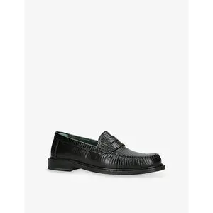 VINNY'S Yardee Moccasin Leather Loafers - Black